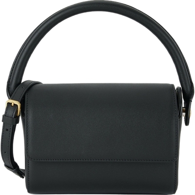 【新年礼物】Gu_De 夏季女简约精致黑色皮革手提包