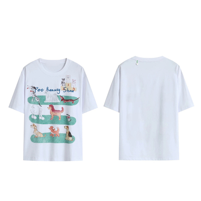 商场同款26夏Vockoo狗狗选美大赛卡通印花宽松短袖T恤上衣TX160T