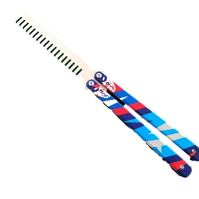 夜戮3d全钢蝴蝶梳未开刃新手初学训练蝴蝶折叠刀甩手刀蝴蝶不伤手