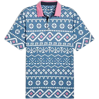 Puma/彪马正品Golf男士休闲满印花翻领透气运动POLO衫626836-02