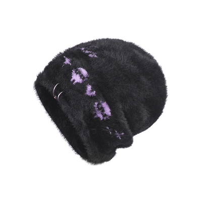 SagiDolls少女斗志 原创紫黑甜酷小骷髅针织帽堆堆帽酷洛米显脸小