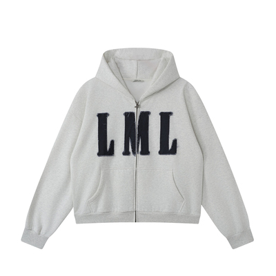 张彬彬范世琦同款】LML LOVEMELATER 2026秋加绒水洗贴布卫衣外套