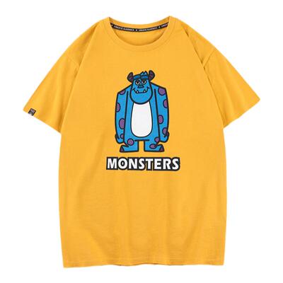 秀洛潮牌夏季怪兽短袖男潮流动漫纯棉圆领T恤打底衫衣服怪兽大学
