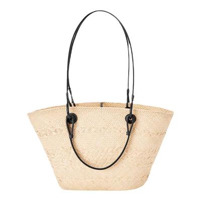 春夏草编包法式手工菜篮子单肩包