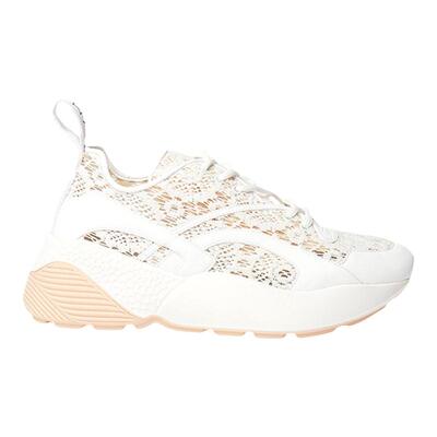 斯特拉女士白色蕾丝嵌饰运动鞋