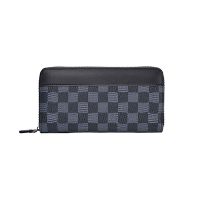 长款男士钱包手机包商务手拿包格子拉链钱夹大容量手抓包实用手工