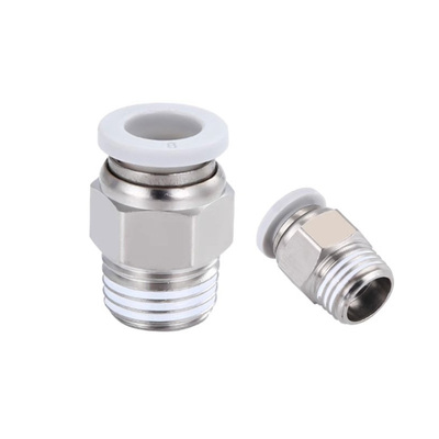 气管快速接头精品白色气动快插螺纹直通PC4-M5/6-01/10-03/12-04