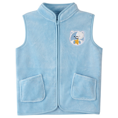 舒雅童装男童法兰绒家居上衣马甲