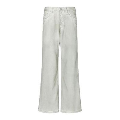 98SQUID 美式vibe复古做旧脏脏白牛仔裤男女宽松微喇阔腿痞帅长裤