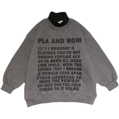 啦芙莱童装2021秋冬半高领字母