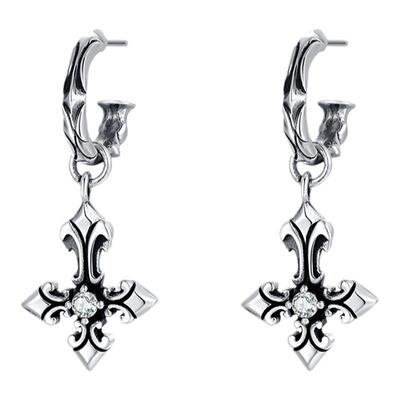 NATIVE STRANGER十字锆石耳环925银