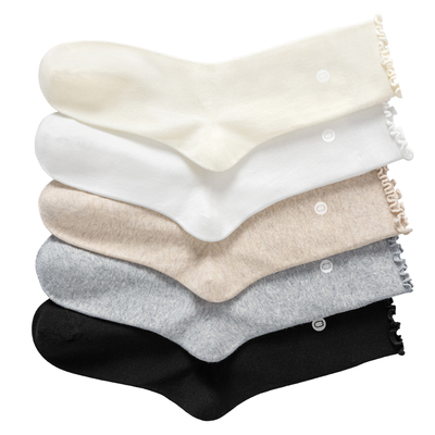 有内木耳边棉袜子花边堆堆袜无骨