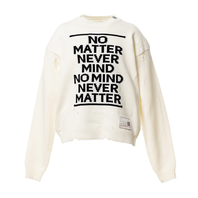 MMY三原康裕印花破洞男款圆领毛衣针织衫A16SW511