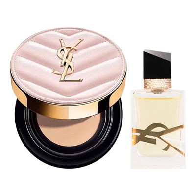 【自营】YSL/圣罗兰粉底液明彩粉光轻垫B10自由至上女士香水组合
