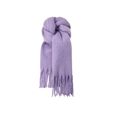 紫色显白高级感长款围巾