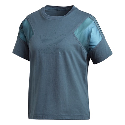 阿迪达斯女子休闲拼接运动T恤