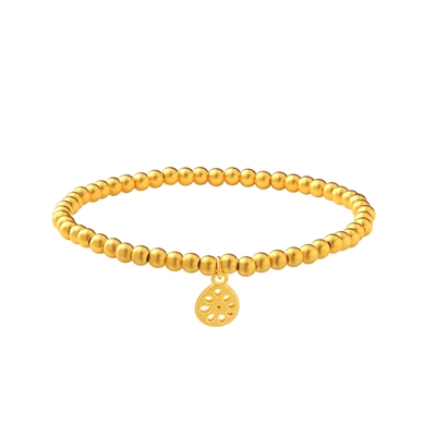 老庙黄金古韵古法藕片佛珠手串