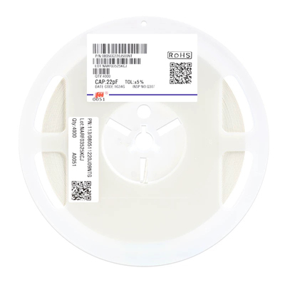 0805贴片电容 22pF (220J) ±5% 50V COG 0805CG220J500NT (50只)