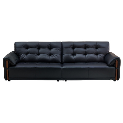 全友家居复古直排皮沙发