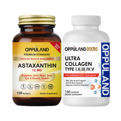 OPPULAND虾青素口服软胶囊雨生红球藻胶原蛋白胶囊女性内调去黄