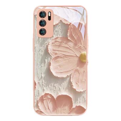 适用华为花朵小清新玻璃手机壳