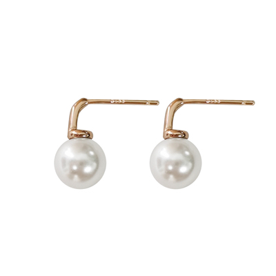 dellamo珍珠耳钉女纯银法式