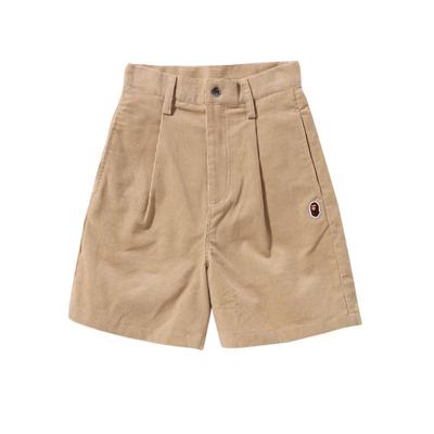 bape女装春夏猿人刺绣灯芯绒短裤