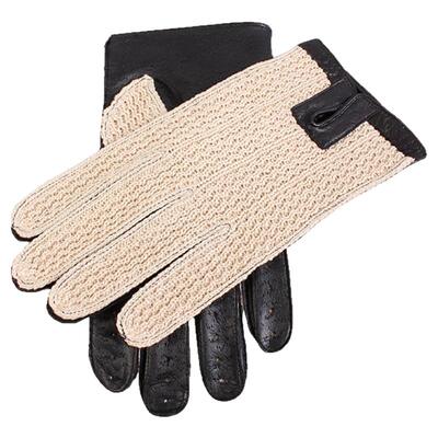 DENTS拼接针织毛羊皮手套
