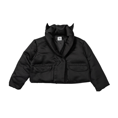 小恶魔高级95白鹅绒短款羽绒服