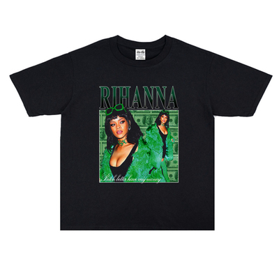 蕾哈娜印花T恤短袖嘻哈