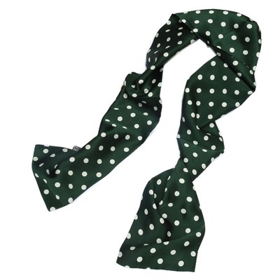 活力波点墨绿职业装酒红色小丝巾