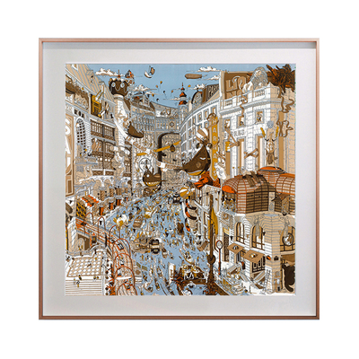 爱马士丝巾画法式斜纹真丝巾裱画