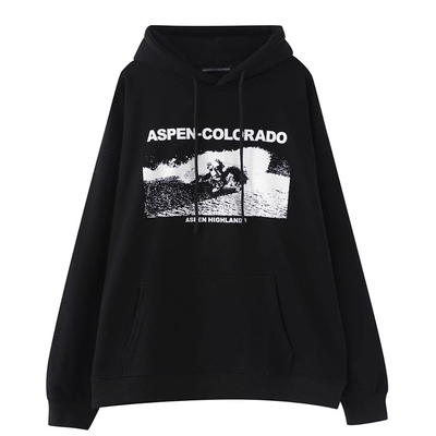 BM连帽卫衣女2026秋冬新款科罗拉多州滑雪风格帽衫宽松休闲卫衣