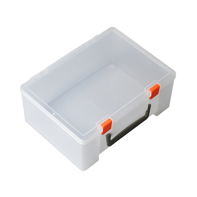 长方形塑料积木箱带盖加高零件盒