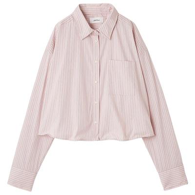 Mila Owen25秋冬新品百搭造型纯色条纹贴袋短款衬衫09WFB254187