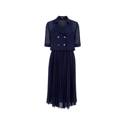 MARYLING假两件风衣领连衣裙