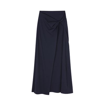 F PROJECT【懒人遛弯裙】垂感休闲松弛设计开叉显瘦长款半身裙女