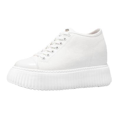 艾今经典9cm增高超轻帆布小白鞋