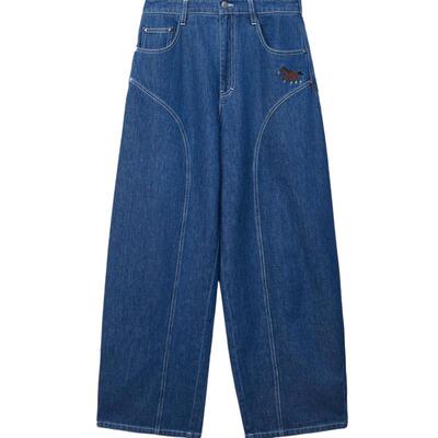 ZUCZUG没事儿棉麻牛仔弯刀裤