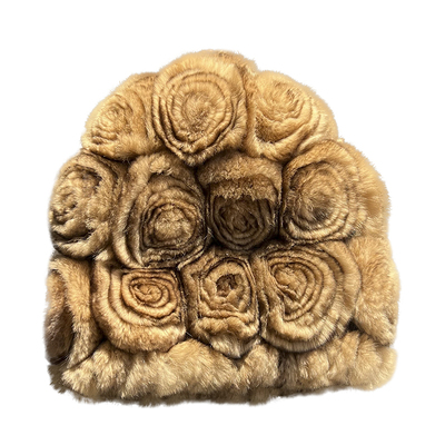 真獭兔毛花朵围巾双面加厚毛领子