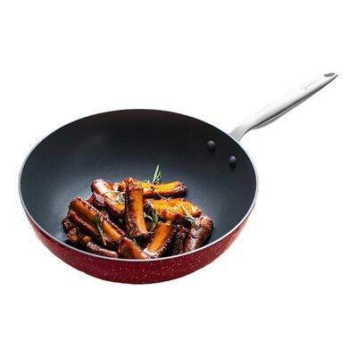 LAGOSTINA拉歌蒂尼罗萨不粘长柄中式炒锅燃气灶电磁炉通用30cm