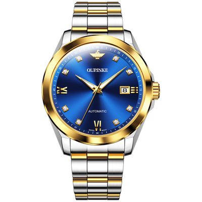 【瑞士机芯】镶钻石机械男表