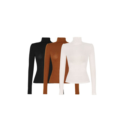 XULU原创简约纯色高领上衣