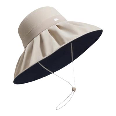 蕉下渔夫帽女士夏季大檐丝绒黑胶