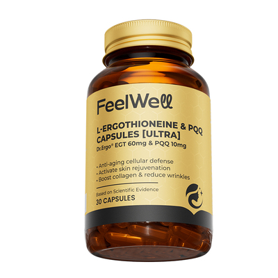 Feelwell高含量麦角硫因pqq胶囊99.99%纯度紧致抗皱淡纹焕亮白