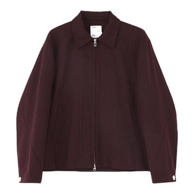 咆哮野兽酒红色暗纹制式拉链夹克