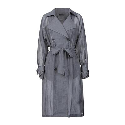 s.deer收腰双排扣长款外套