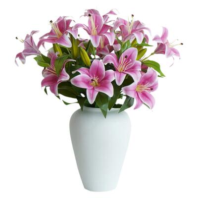 百合花仿真花3D手感干花花束