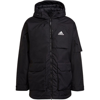Adidas/阿迪达斯正品冬季新款户外男子运动保暖连帽羽绒服 H14174