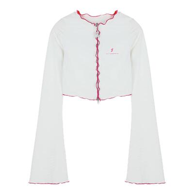 花蕾天鹅湖法式木耳边针织打底衫